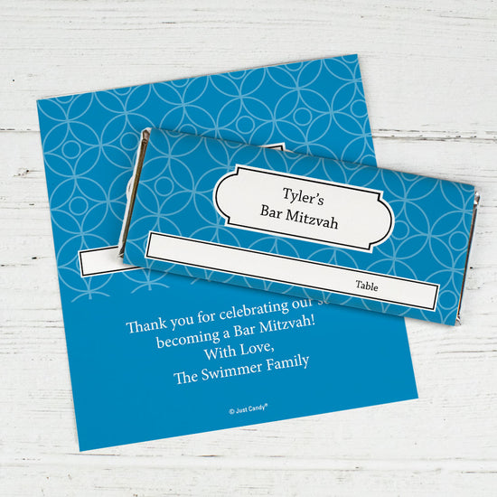 Bar Mitzvah Personalized Chocolate Bar Wrappers Place Cards – Just Candy