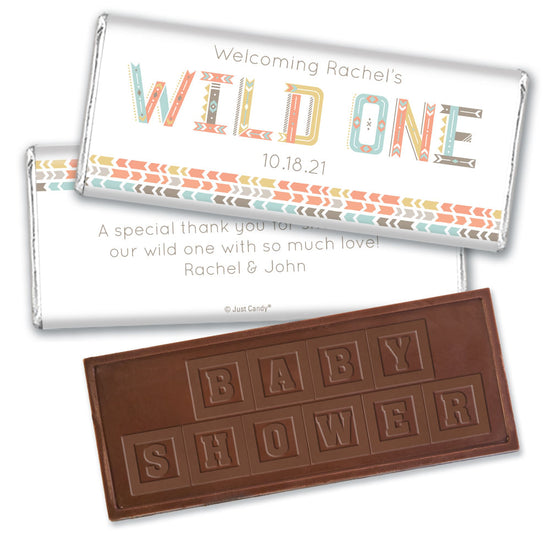 Baby Shower Personalized Embossed Chocolate Bar Wild One – Just Candy