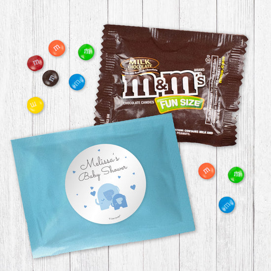 Personalized Baby Shower Boy Elephant Hearts Milk Chocolate M&Ms – Just ...