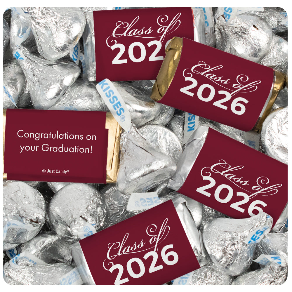 Maroon Graduation Candy Hershey's Kisses & Hershey's Miniatures for Pa ...